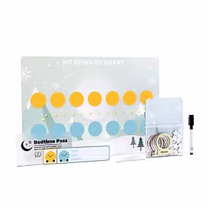 LitteHippo Magnetic Star Reward and Behavior Chart - Rewards Board for Potty and Sleep Training - Chores Chart for Toddlers - Responsibility Chart for Kids at Home (Includes Bonus Bedtime Pass)