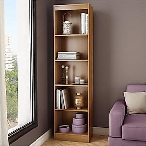 South Shore Axess 5-Shelf Narrow Bookcase-Morgan Cherry