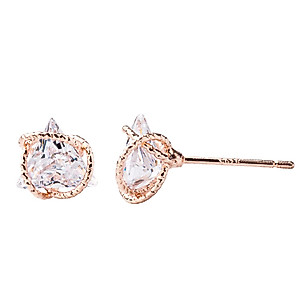 ENMOKI Geometric Triangle Cubic Zirconia Gold Stud Earrings for Womens…