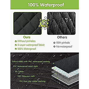 nzonpet 4-in-1 Dog Car Seat Cover, 100% Waterproof Scratchproof Dog Hammock with Big Mesh Window, Durable Nonslip Dog Seat Cover, Pets Dog Back Seat Cover Protector for Cars Trucks SUVs - Green