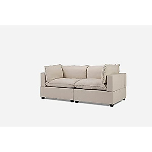 ALBANY PARK Kova 84" Modern Modular Sofa Sectional, Beige