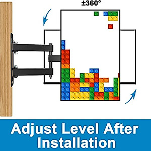 JUSTSTONE Full Motion TV Wall Mount Bracket for 13-45 Inches LED, Plasma Flat Screen Curved TVs, TV Mount with Articulating Arms Swivels Tilt Extension, VESA 200x200mm and Loading Capacity 55 lbs