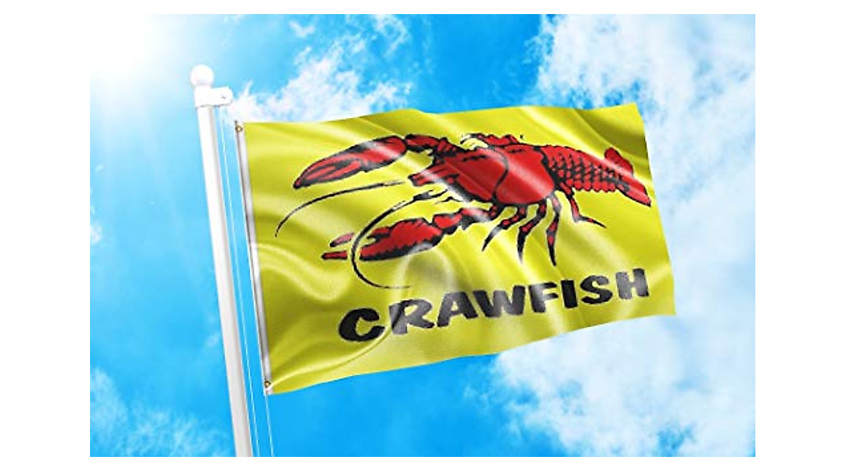 DMSE Crawfish Flag 3x5 Ft UV-Resistant Polyester for Restaurant Sale