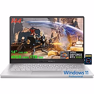 asus ROG Zephyrus G14 Gaming Laptop | 14'' Full HD IPS 144Hz | AMD 8-Core Ryzen 7 5800HS (>i7-11370H) | 40GB DDR4 1TB SSD | GeForce RTX 3060 6GB Graphic | Backlit USB-C Win11Pro + 32GB MicroSD Card