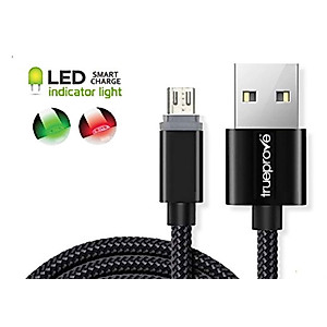 Nook and Nook Color Compatible 10FT LED Charging Sync Data Cable & Pouch (Bundle) Lit Tip Shows Red for Charging & Green for Charged (Cable Will Not Display Charging on Your Tablet Screen)