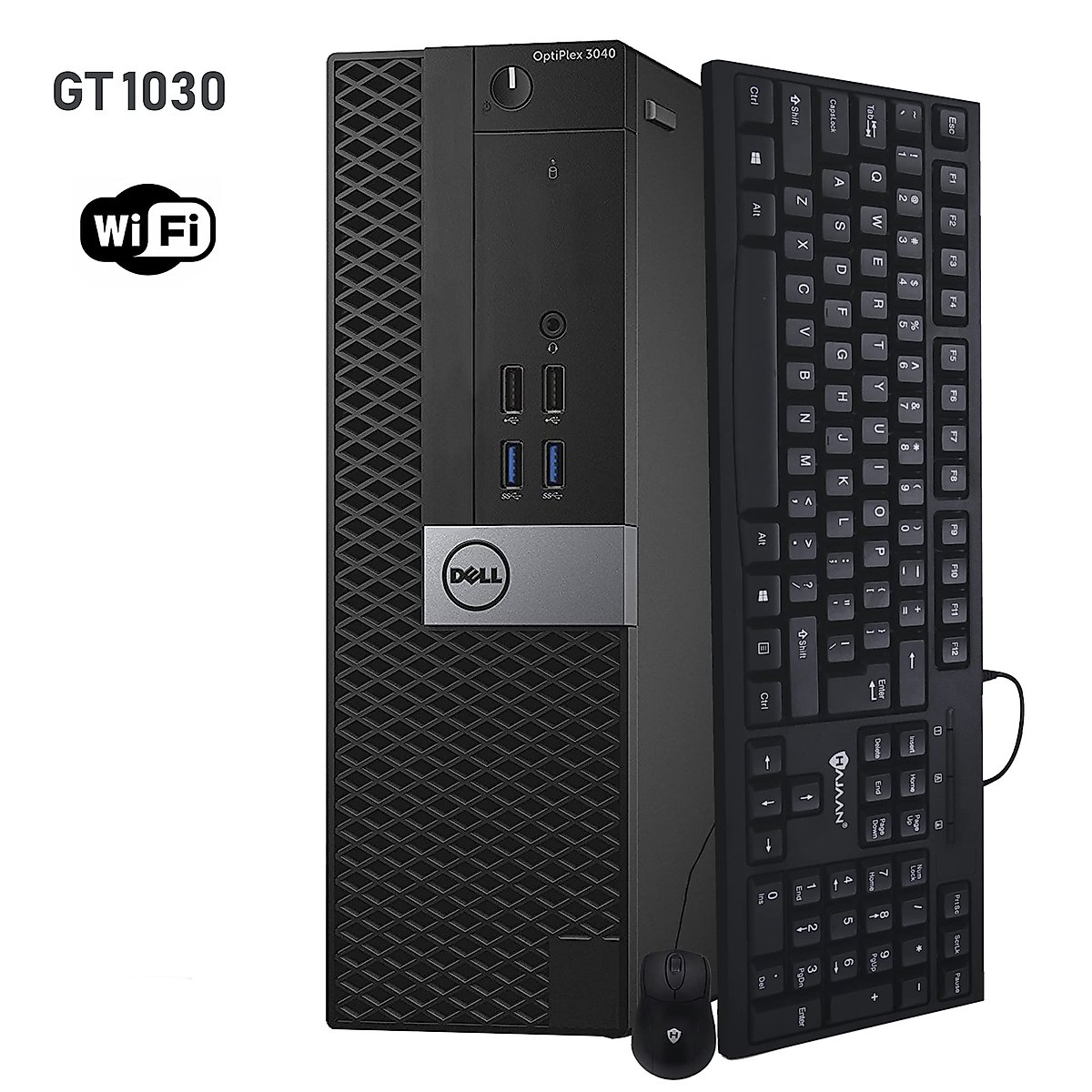 Dell Optiplex 3040 SFF Fast Business Desktop PC - Quad Core i5 6th Gen Processor - 16GB RAM - 256GB SSD - GeForce GT 1030 - Keyboard, Mouse, Wireless WiFi, Windows 10 Professional (64-bit) (Renewed)