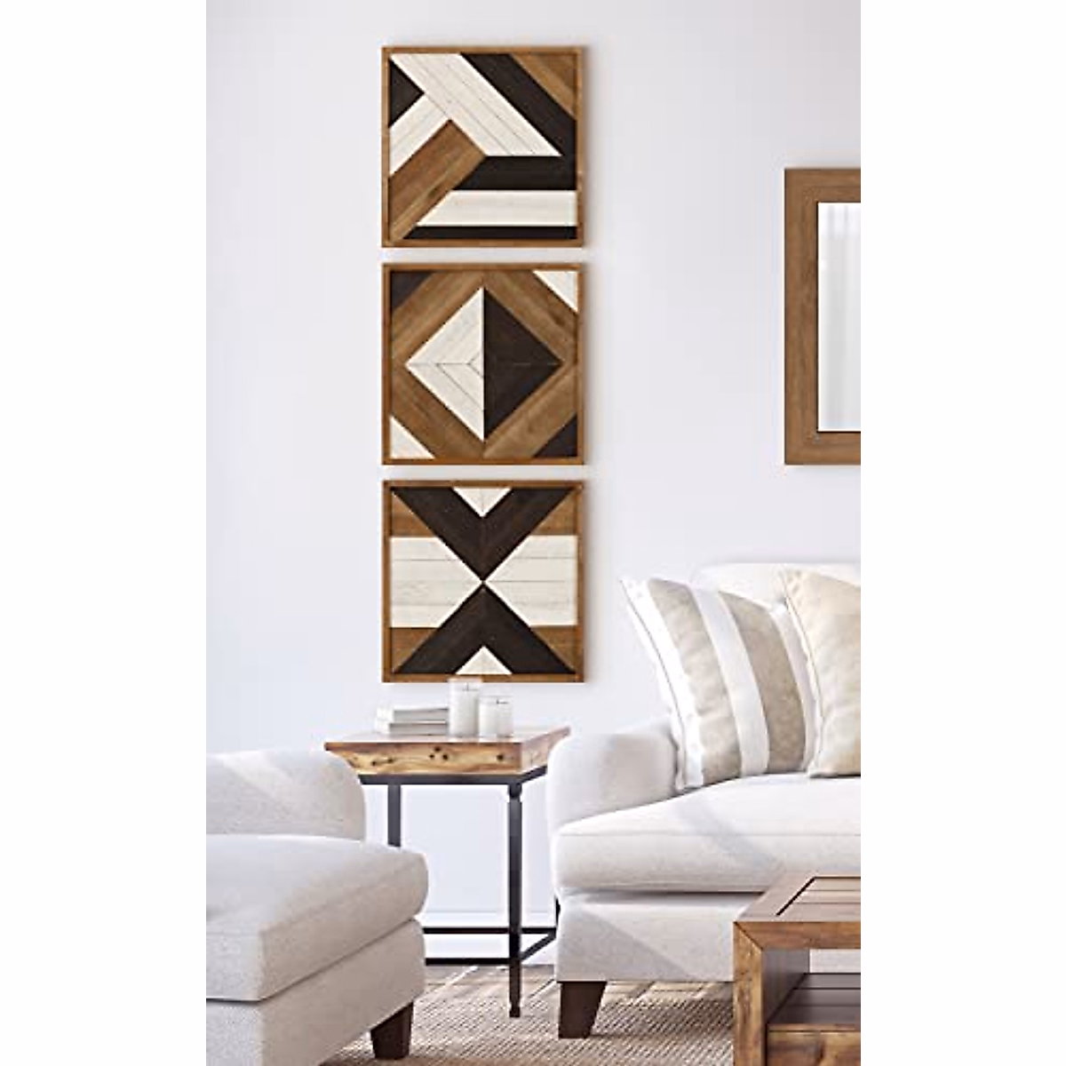 Kate and Laurel Ballez Wood Plaque Art Set, 3 Piece, Multi/Brown, 3