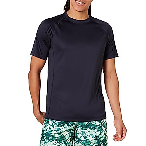 Amazon Essentials Men's Slim-Fit Short-Sleeve Quick-Dry UPF 50 Swim Tee, Dark Navy, X-Large