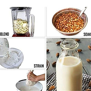 2 Pcs Pro Quality Nut Milk Bag - Big 12"X12" Commercial Grade - Reusable Almond Milk Bag & All Purpose Food Strainer - Fine Mesh Nylon Cheesecloth & Cold Brew Coffee Filter