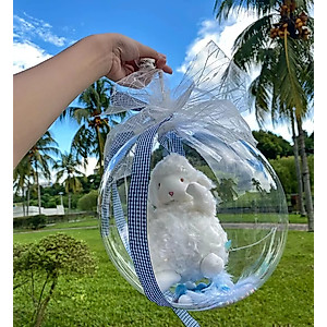 Wide Neck Clear Balloons for Stuffing, 25Pack 24inch Large Pre Stretched Wide Opening Bubble BoBo Balloons Balloons for Party Decor