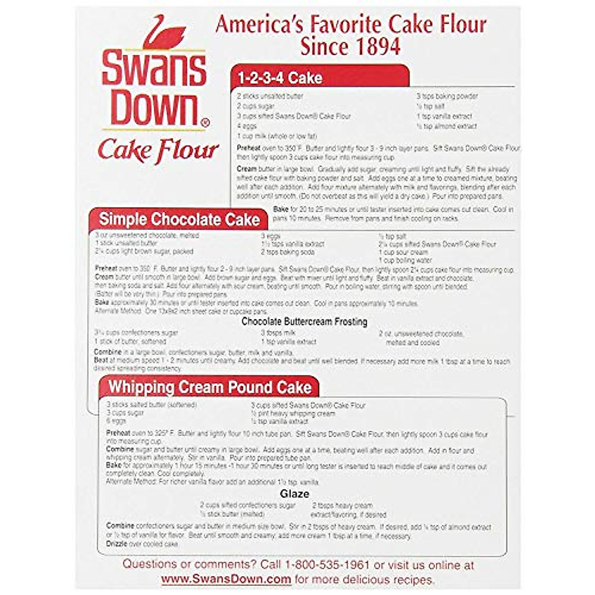 Swans Down Regular Cake Flour, 32 Ounce Box