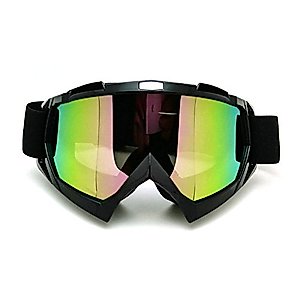 Heinmo Clear/Color Lens Motocross Goggles Motorcycle ATV Dirt Bike Off-Road Sport Goggles Sunglasses (Black Color Lens)