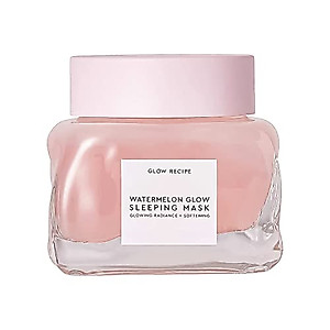 Glow Recipe Mini Watermelon Sleeping Mask - Hydrating, Pore Refining Overnight Face Mask with AHAs, Hyaluronic Acid + Pumpkin Seed Extract - Anti-Aging Gel Mask for Soft, Glowing Skin (30ml / 1oz)