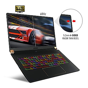 MSI GS75 Stealth-248 17.3" Gaming Laptop, 144Hz Display, Thin Bezel, Intel Core i7-9750H, NVIDIA GeForce RTX2070, 32GB, 512GB NVMe SSD, Thunderbolt 3