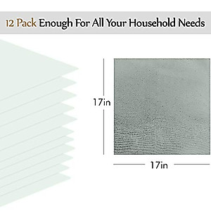 Cloth Napkins Washable and Soft Dinner Napkins 12 Pack Polyester Napkins for Dining Restaurant Hotel and Wedding
