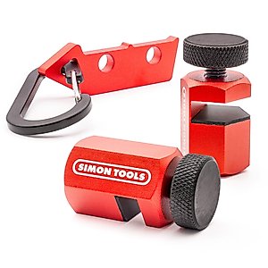 Simon Tools - Stair Gauges for Framing Square | Extra Tall Non-Slip Framing Square Stops with Holder, Framing Tools for Speed Square