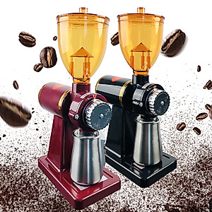 LOYALHEARTDY 180W Electric Coffee Bean Grinder, Commercial and Home Milling Machine, Grinding Machine for Beans Nuts Spice Automatic Burr Grinder Professional Miller (red)