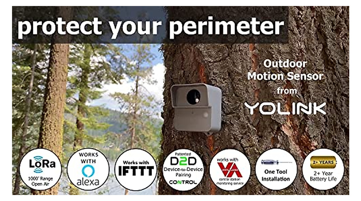 YoLink Outdoor Motion Detector - Up to 1/4 Mile Range
