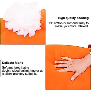 Niuniu Daddy Fox Stuffed Animals Not Weighted, Cute Big Lying Fox Plush Toy, 18.1in Kawaii Soft Plushies, Hugging Body Pillow for Christmas/Birthday/Party Gifts Presents for Kids Girls Boys Adults