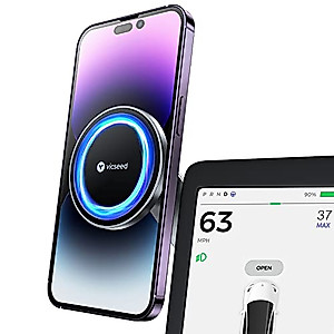 VICSEED Tesla Phone Mount【Strongest Magnet Power】MagSafe Car Mount for Tesla Model 3 Model Y, Foldable Hidden Phone Holder Fit for All Phone, Tesla Model 3 Accessories