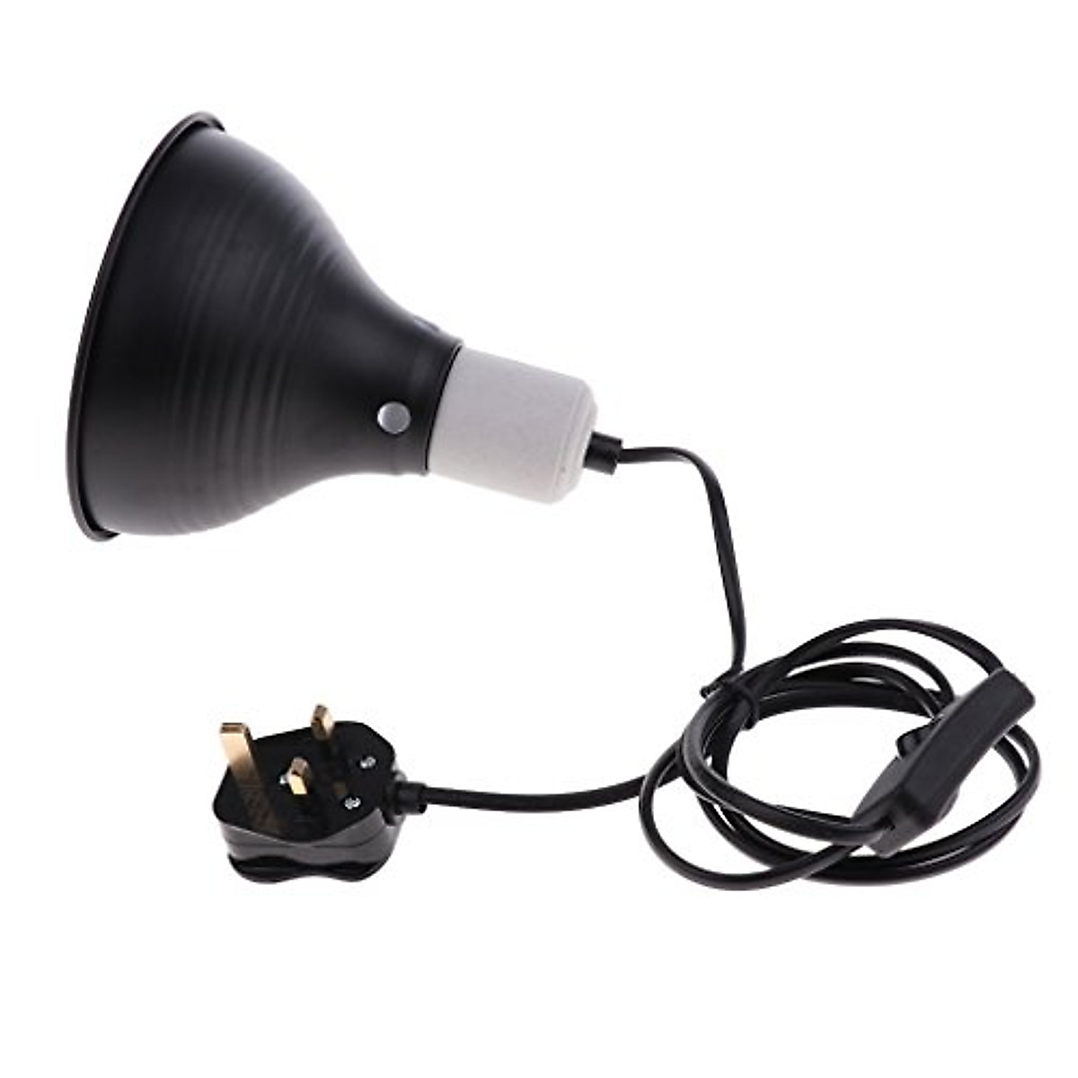 SGerste Dome Lamp Fixture for Reptiles. Heat Lamp UVA UVB Bulb Halogen Bulb & Habitat Lighting Holder UK Plug