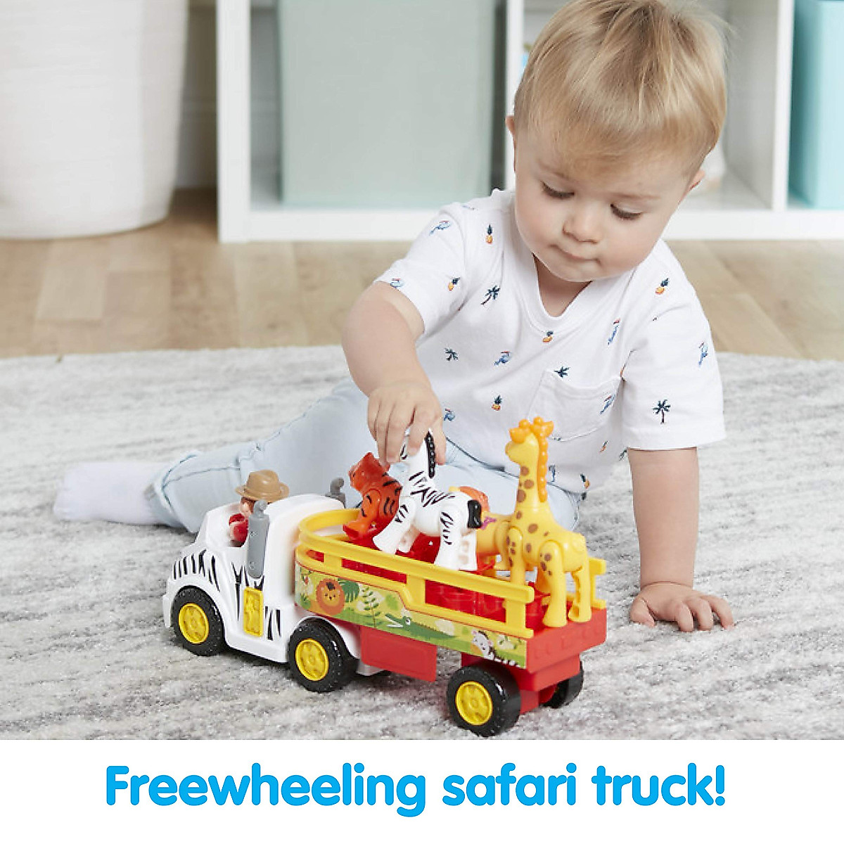 Kidoozie Animal Adventure Truck, Makes Animal Sounds, Includes 4 Poseable Animals, Promotes Language Skills, for Children 12 Months and up