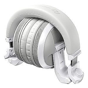 Pioneer DJ HDJ-X5BT-W - Closed-back, Bluetooth-compatible, Circumaural DJ Headphones with 40mm Drivers, 5Hz-30kHz Frequency Range, Detachable Cable, and Carry Pouch - White