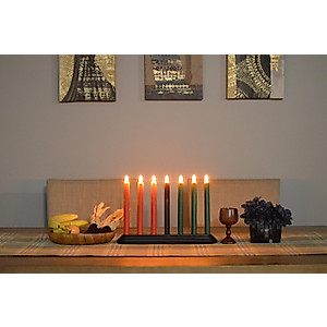 Kwanzaa Kinara Candle Holder Set with Flameless Battery Powered Electric Candles
