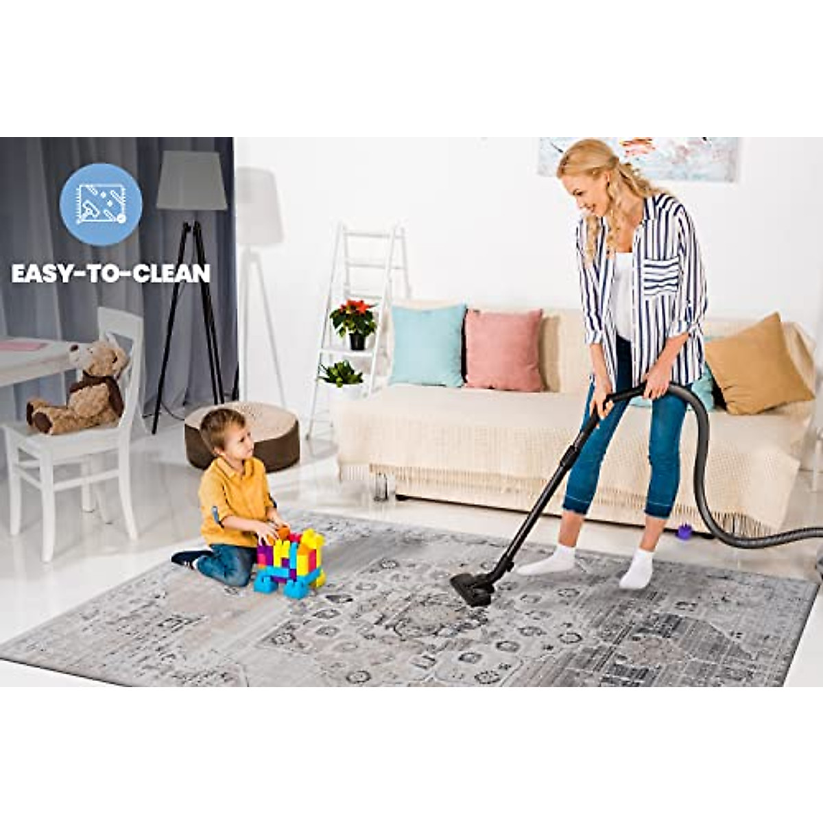 NAAR PAYAS Collection 5x7 Cream/Beige/Medallion Non-Shedding Living Room Bedroom Dining Home Office Stylish and Stain Resistant Area Rug