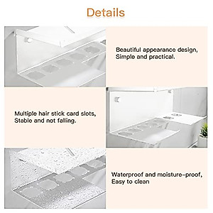 Yimerlen Airwrap Storage Holder Compatible with Dyson Airwrap Wall Mount Storage Rack for Curling Iron Attachments and Complete Styler (with Air Cushion Comb) White-sus304