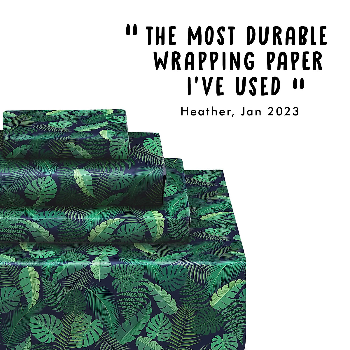CENTRAL 23 Wrapping Paper (x6) Sheets - Green Leaves and Plants - Eco Gift Wrap for Men and Women - Recyclable - Trendy Design for Girls - For Birthdays