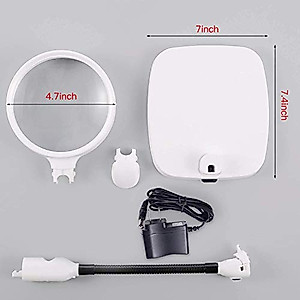 Tm-home Large 10x Magnifying Glass with Light and Stand, Folding Design with 6 LED Magnifying Lamp for Close Work