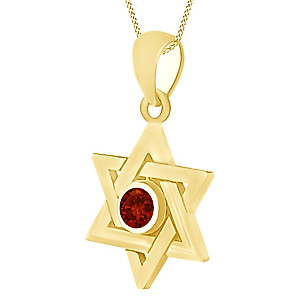 AFFY Jewish Star of David Pendant Necklace in 14K Yellow Gold Over Sterling Silver