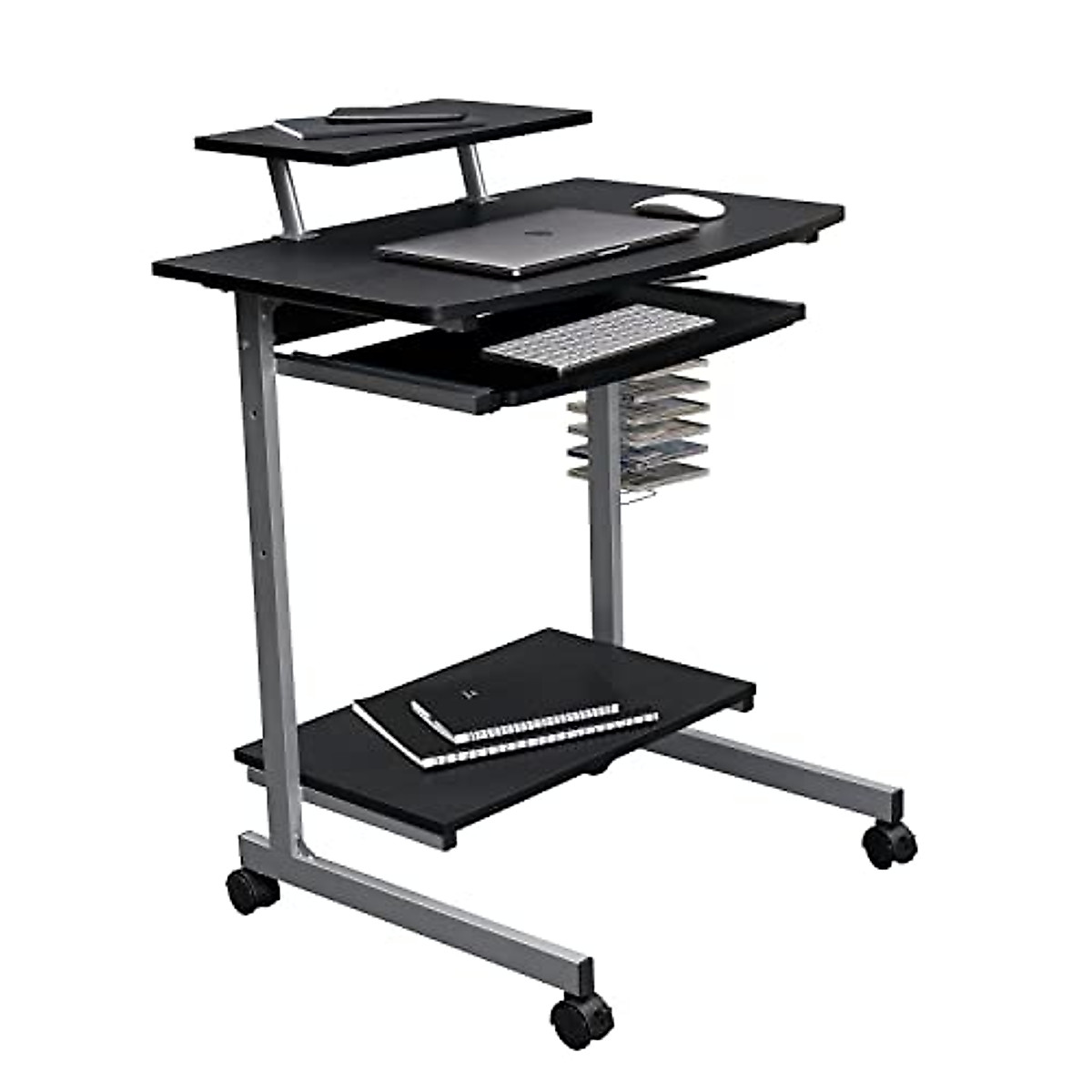 Techni Mobili Compact Computer Cart With Storage, Graphite