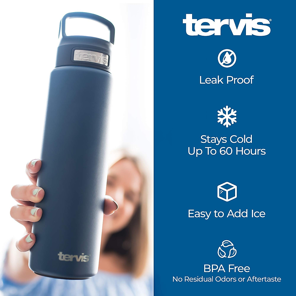 Tervis EttaVee - Brush Strokes Triple Walled Insulated Tumbler Travel Cup Keeps Drinks Cold, 24oz Wide Mouth bottle, Stainless Steel