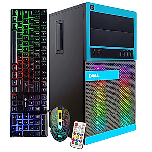 Dell Custom Built LED Lights PC OptiPlex Tower Computer Intel i5 Quad-Core Processor 3.2 GHz 16GB DDR3 RAM 512GB Solid State Drive (SSD) Windows 10 & Wi-Fi (Renewed)