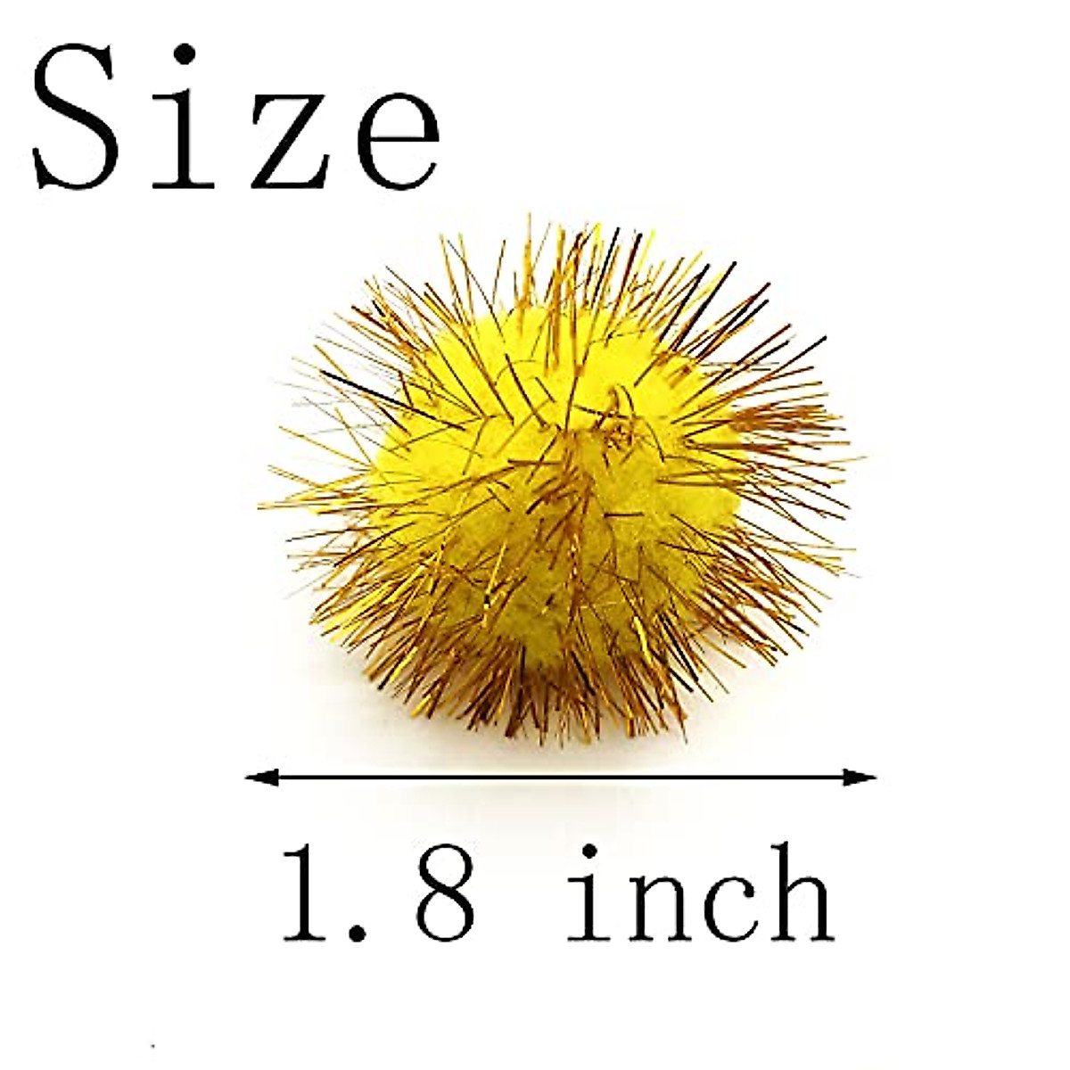 MYYZMY 24 Pcs Cat Balls Toys, 1.8 Inch Sparkle Balls, Tinsel Glitter Pom Pom Balls Cat's Favorite Toys, Random Color