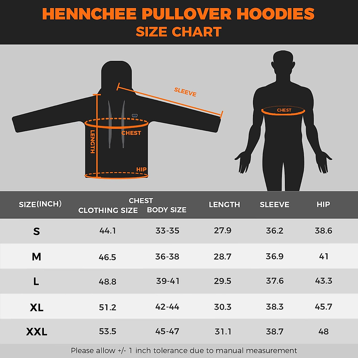HENNCHEE Heated Hoodies for Men Women with Battery Pack, Heated Pullover Sweatshirt Unisex Hoodies Heating Jacket(Gray, Large)