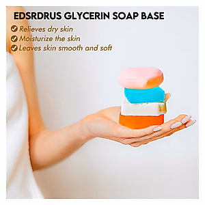 EDSRDRUS Scent Soap Base DIY Handmade Soap with Goat Milk/Honey/Peach/Cologne/Shea Butter/Aloe Vera/Oatmeal Milk & Coconut Oil, Moisturizing Melt and Pour Soap Base for Soap Making