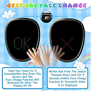 Ompusos LED Mask for kids - Gesture Sensing Transforming Light Up Face Mask for Halloween Rave, Birthday, and Masquerade Parties