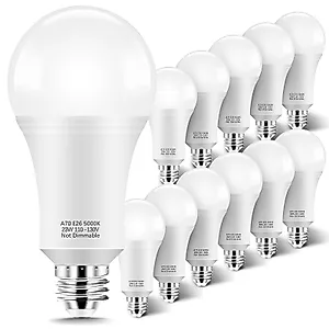 KINDEEP 150-200W Equivalent 23W E26 LED Bulb, A21 LED Super Bright Light Bulb, 2500 Lumens, Daylight White 5000K for Your Home, Office, Store, Garage, Warehouse, Garden 12-Pack