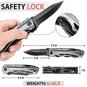 luckdoor Gifts for Dad from Daughter Son,Pocket Knife WORLD'S BEST DAD Christmas Stocking Stuffers for Dad, Fathers Day Birthday Gifts,Cool Gadget for Hiking,Cycling,Camping,Outdoor.