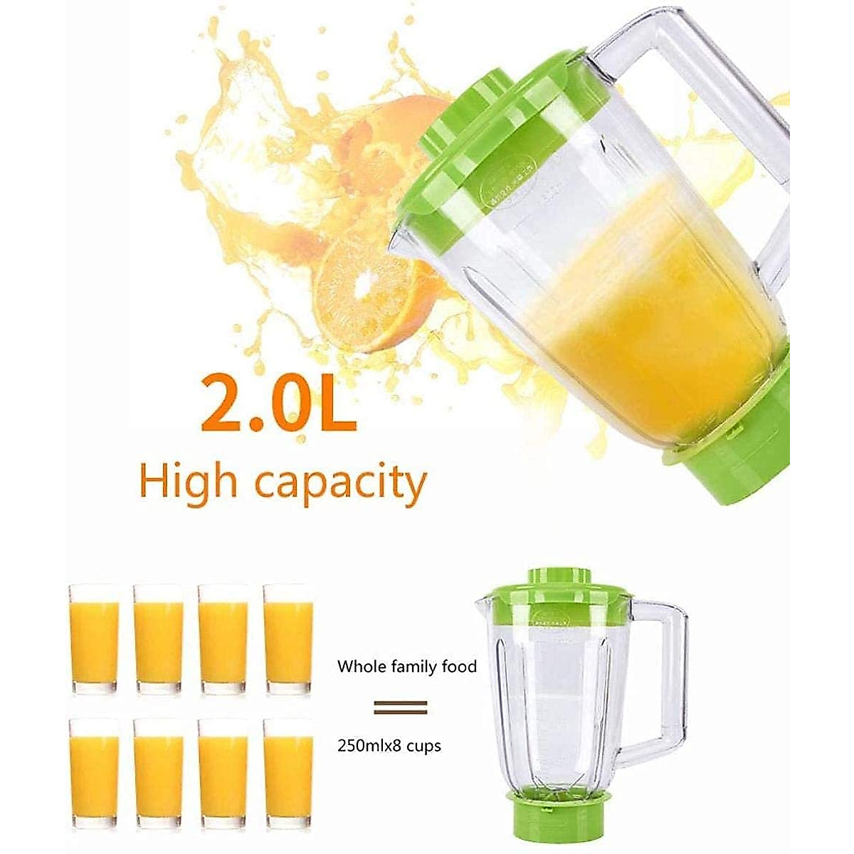 Milkshake And Smoothie Maker With 45,000 Rpm High Speed, Bpa Free Tritan Pitcher Stainless Steel Blades, 3 speed control with pulse ice crusher, chopper, coffee grinder smoothie maker ZJ666