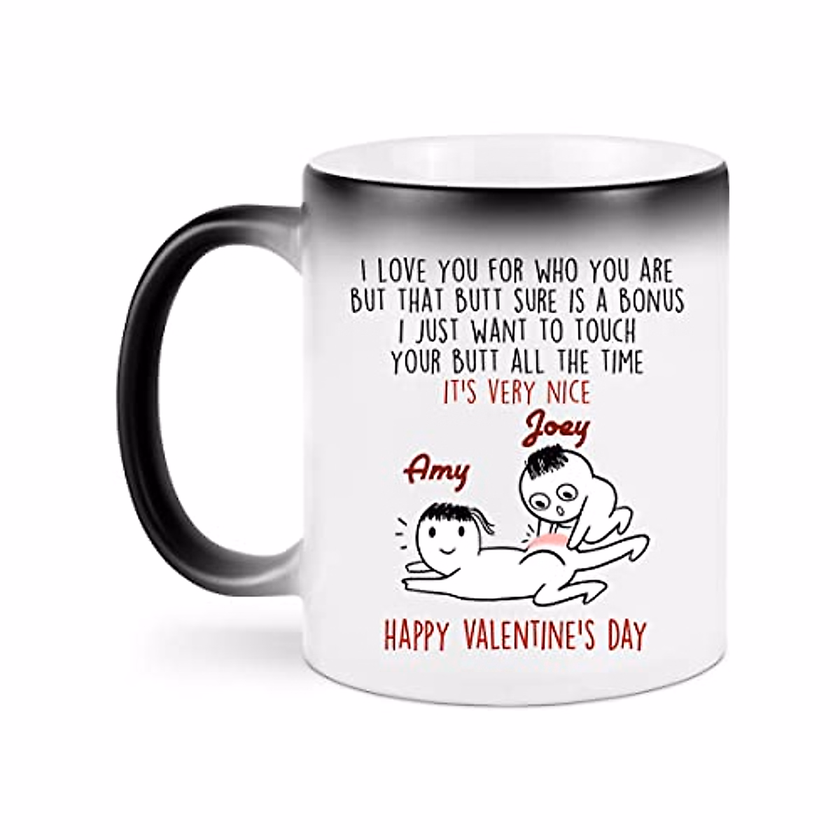 Couple Mug I Just Want To Touch Your Butt All The Time Mug Gift for Her Gift for Him Girlfriend Gift Boyfriend Gift Best Friend Happy Valentines Day Color Changing Custom Mug