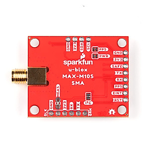 SparkFun GNSS Receiver Breakout - MAX-M10S Module 3.3V VCC and I/O Software Configurable Board Dimensions: 1.74"in x 1.20"in
