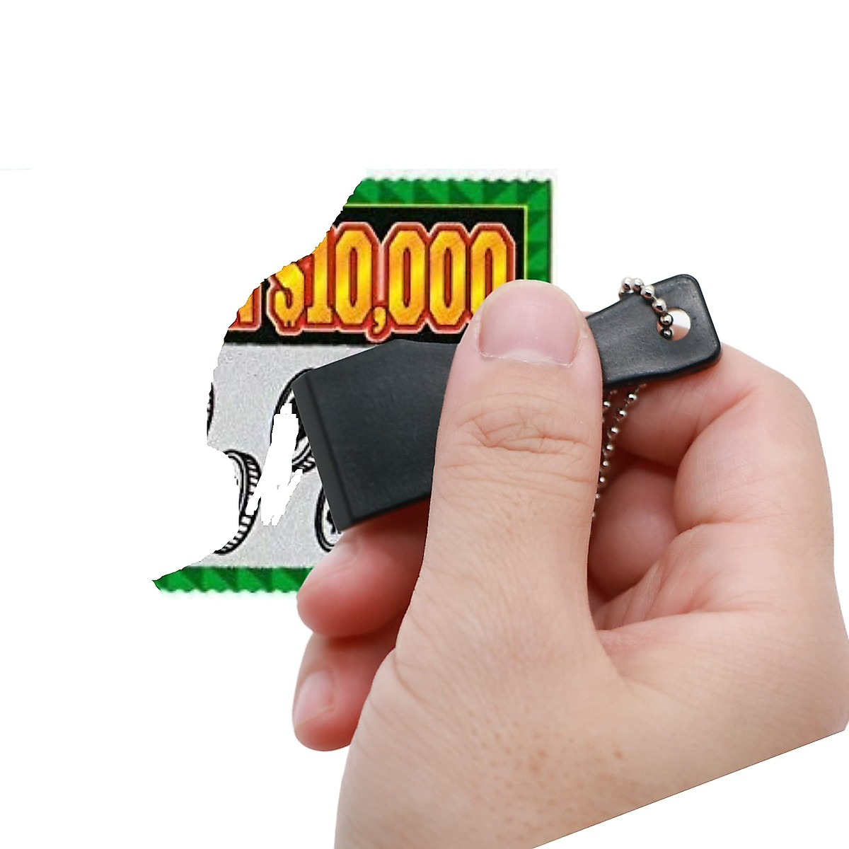 Nwsrayu 10pcs Plastic Scraper Tool Keychain, Scraper for Lottery Ticket, Scoop Shape Key Ring Scratcher For Sublimation Multifuction (Black)