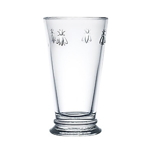 La Rochere, Set of 6, Tall Drinking Glasses (6.3" Tall - High Ball), 15.6 Oz Each, Napoleonic Bee Pattern