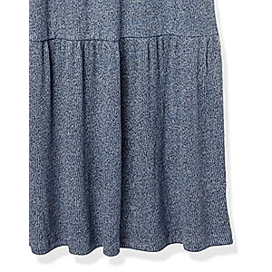Amazon Essentials Women's Cozy Knit Rib Sleeveless Tiered Maxi Dress (Previously Daily Ritual), Blue Marl, X-Small