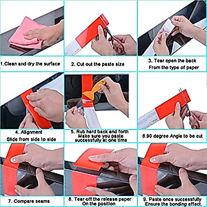 WONDER POINT 2" X 164FT DOT-C2 Reflective Tape -6" Red x 6" White Waterproof Reflector Conspicuity Tape - Safety Sticker Strips for Trailers, Cars, Trucks, Warning Tape Automative Accessories