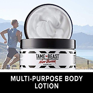 Nutt Butter Men's Lotion for Groin, Back & Body - Tingle with Essential Oils, Eucalyptus, Aloe, Cocoa, Vitamin E - 8 oz Anti-Aging, Anti-Chafing Cream by Tame the Beast